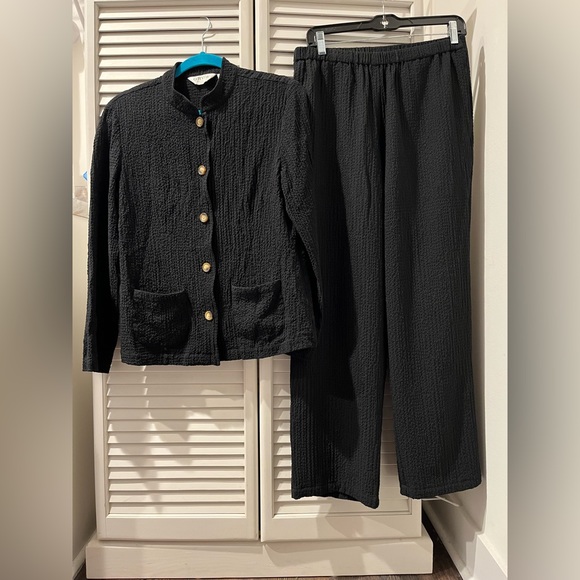 Orvis | Pants & Jumpsuits | Womens Orvis Black Crinkle Rayon Lounge ...